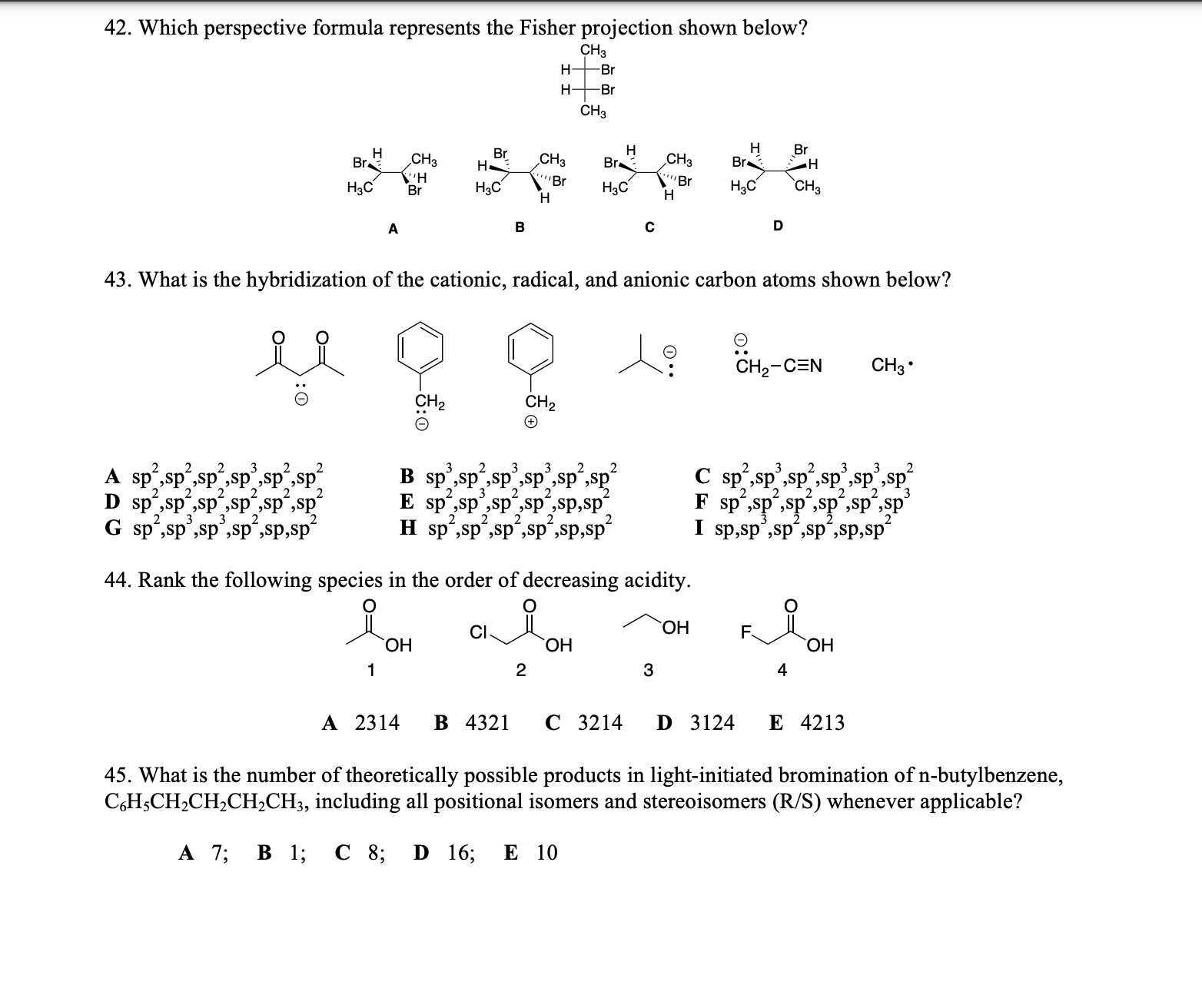 Solved 42. Which perspective formula represents the Fisher | Chegg.com