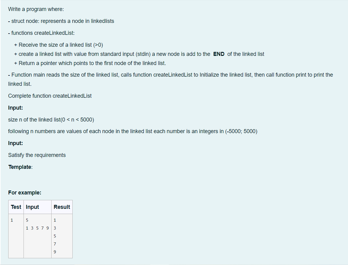 Solved Write a program where: - struct node: represents a | Chegg.com