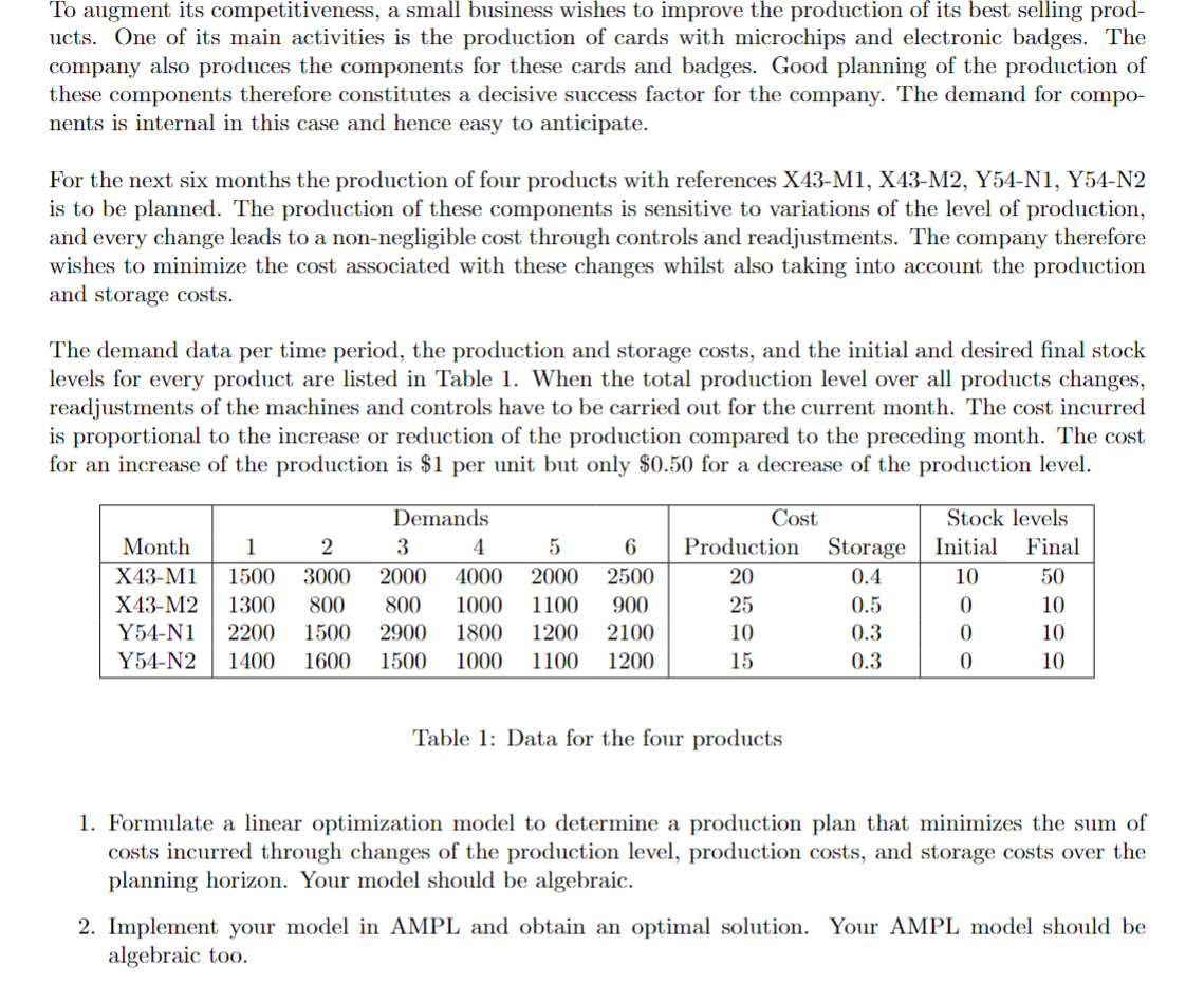 Solved To augment its competitiveness, a small business | Chegg.com