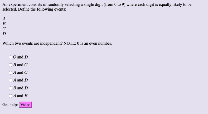 An experiment consists of randomly selecting a single | Chegg.com
