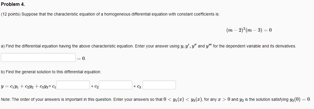 Solved Problem 4. (12 points) Suppose that the | Chegg.com