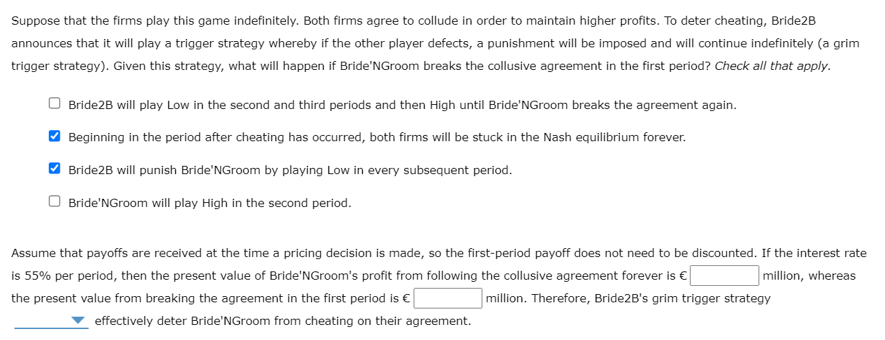 Solved 11. Understanding Grim-Trigger Strategies Suppose | Chegg.com