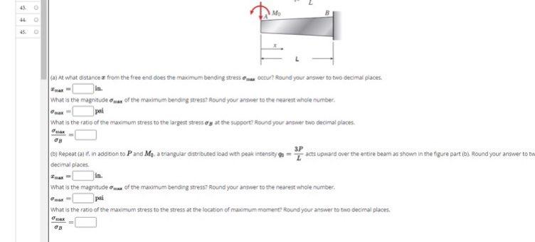 Solved A tapered cantilever beam AB having rectangular cross | Chegg.com