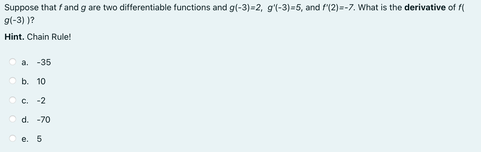 Solved Suppose that f and g are two differentiable functions | Chegg.com
