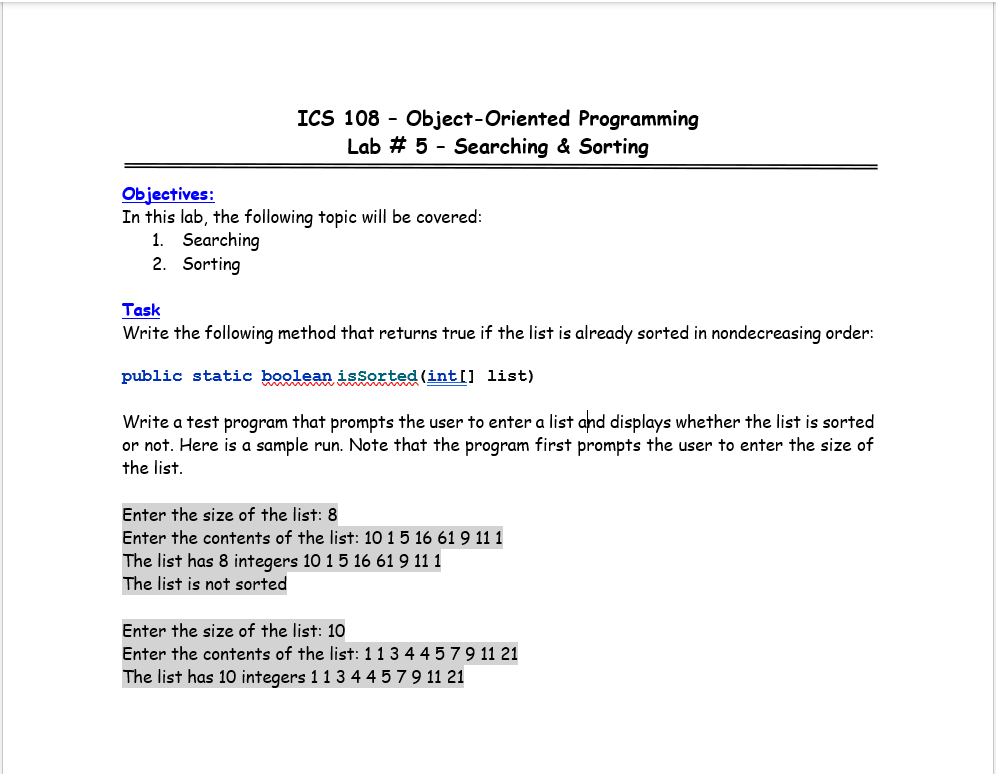 Solved ((((In JAVA)))) Task Write the following method that | Chegg.com