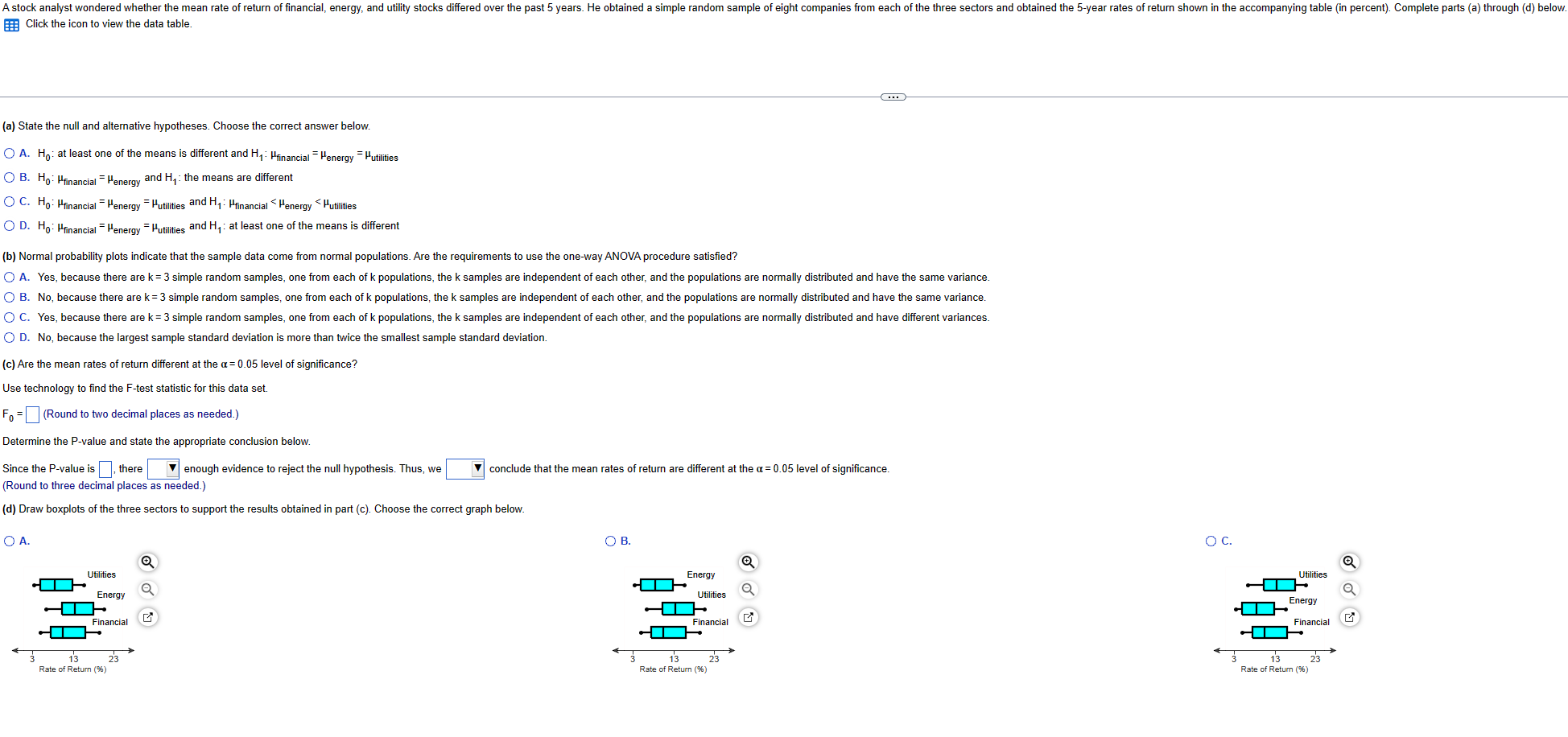 Solved (a) State the null and alternative hypotheses. Choose | Chegg.com