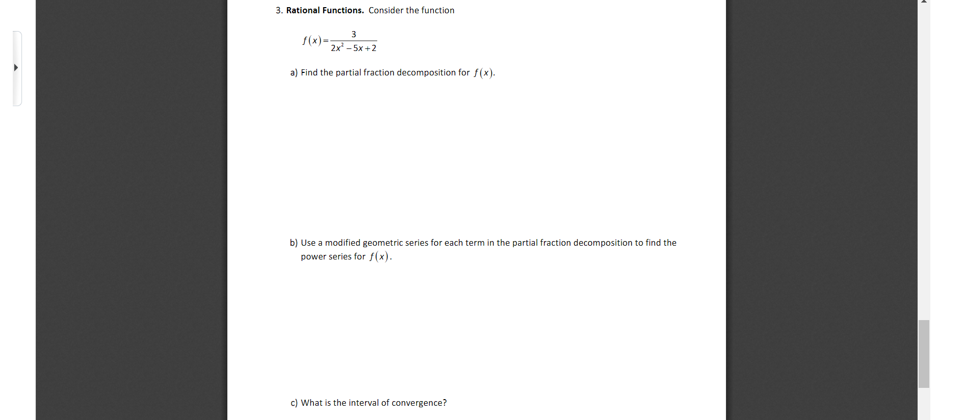 Solved 3. Rational Functions. Consider the function 3 f(x)= | Chegg.com