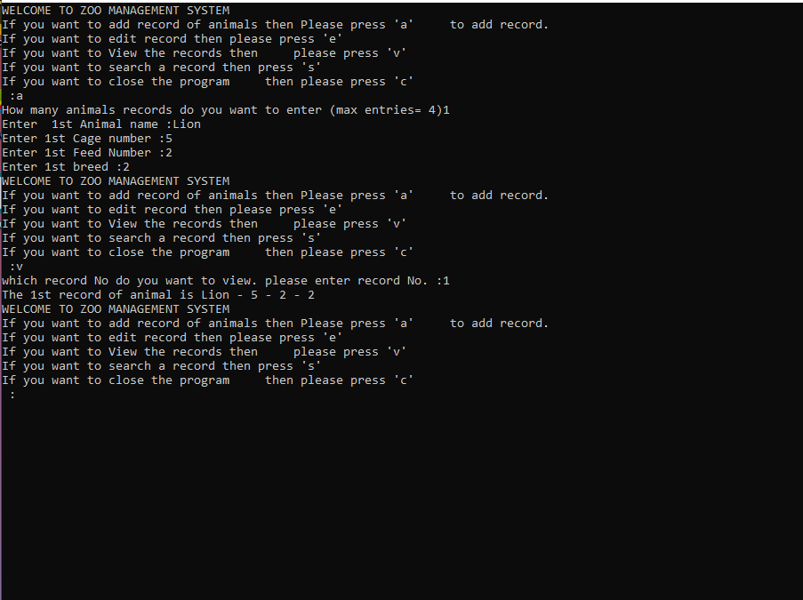 Solved write a java program to make a zoo management system | Chegg.com