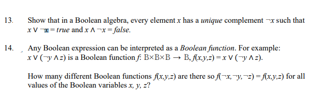 Solved 3. Show that in a Boolean algebra, every element x | Chegg.com