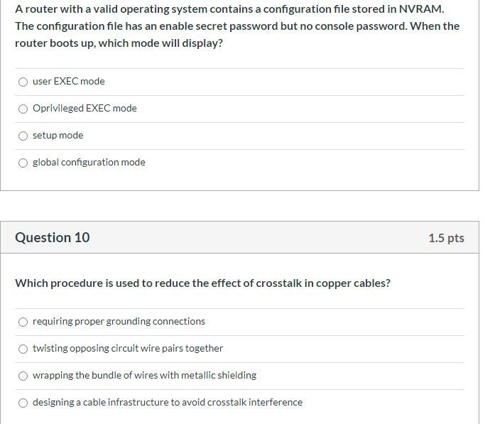 Solved A router with a valid operating system contains a | Chegg.com