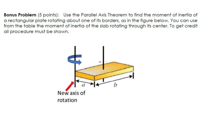 Solved Bonus Problem (5 points): Use the Parallel Axis | Chegg.com
