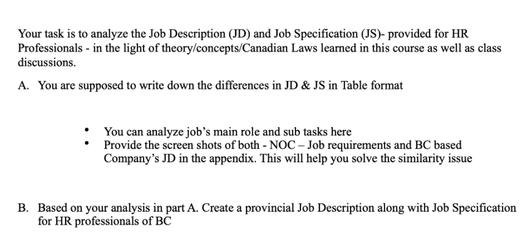 Solved Your task is to analyze the Job Description (JD) and | Chegg.com