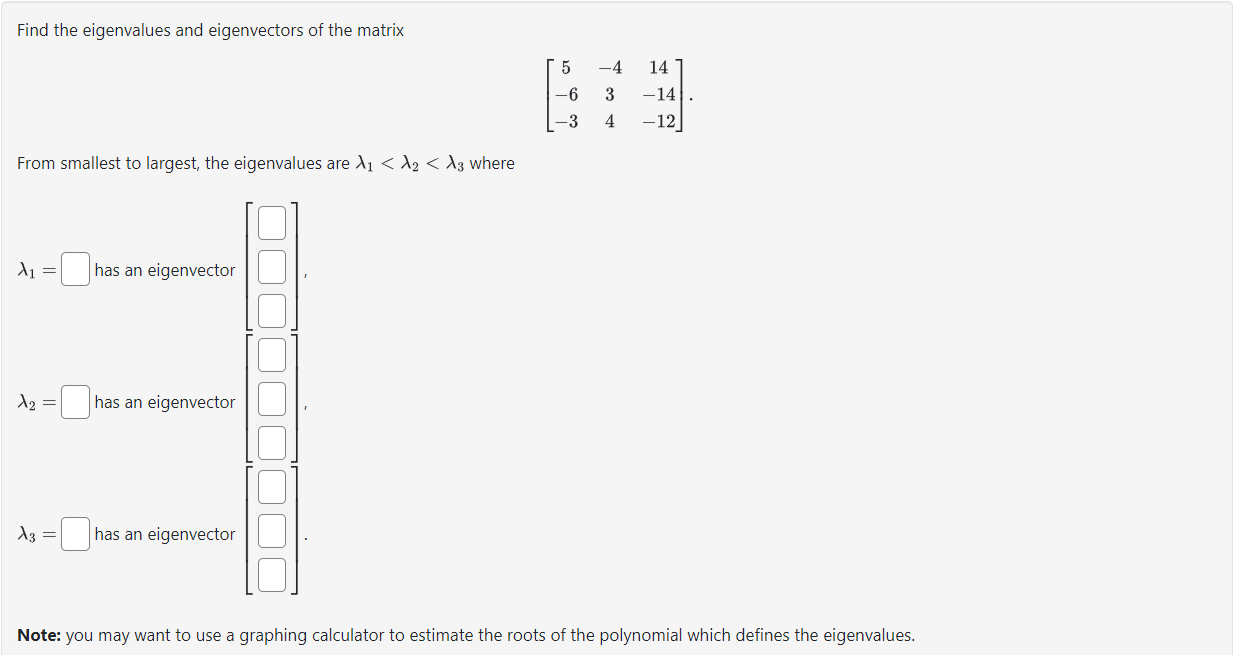 Solved Find the eigenvalues and eigenvectors of the | Chegg.com