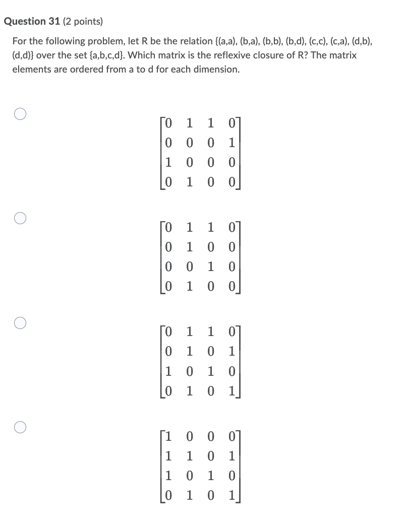 Solved Question 31 (2 points) For the following problem, let | Chegg.com