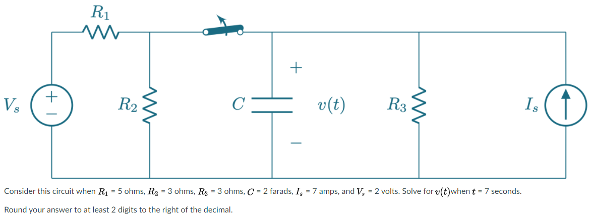 Solved Ri M + Vs + R2 С v(t) R3 1. a m Consider this circuit | Chegg.com