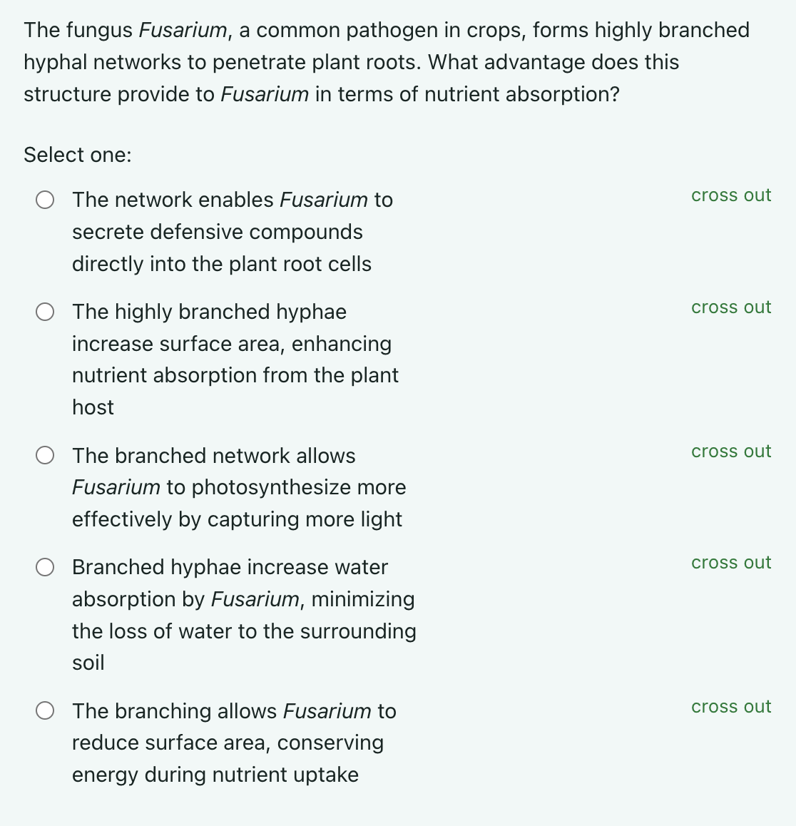 Solved The fungus Fusarium, a common pathogen in crops, | Chegg.com
