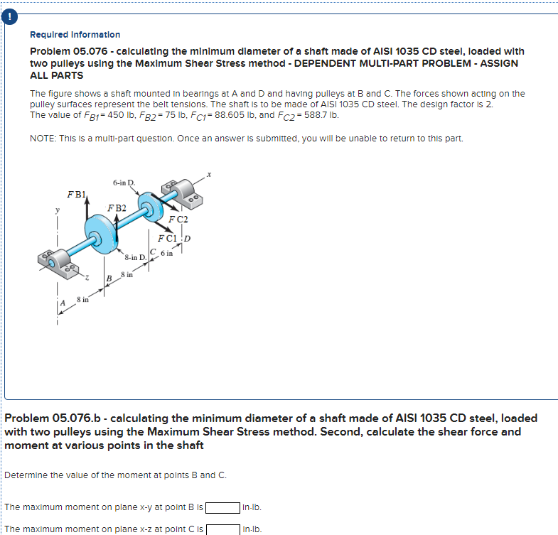 Solved ! Required Information Problem 05.076 - calculating | Chegg.com