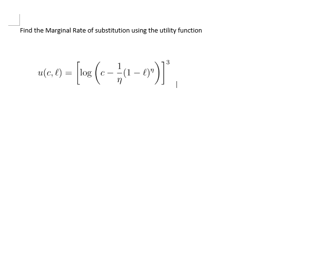 Solved Find the Marginal Rate of substitution using the | Chegg.com