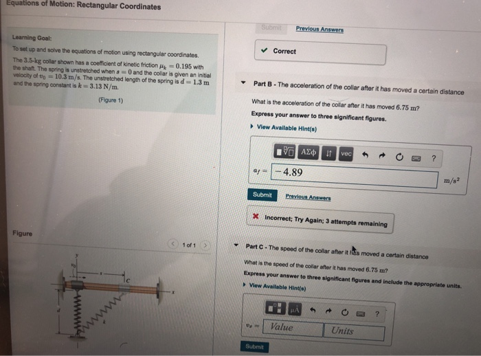 Solved Equations of Motion: Rectangular Coordinates Learning | Chegg.com