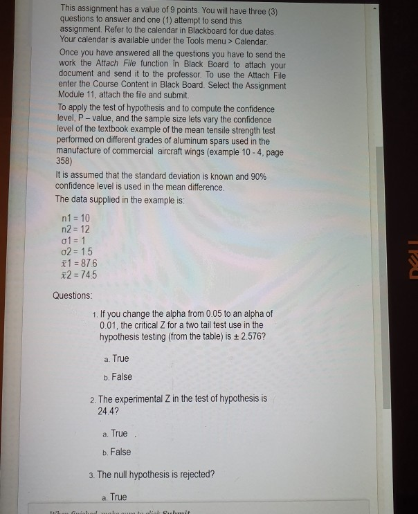 Solved This assignment has a value of 9 points. You will | Chegg.com