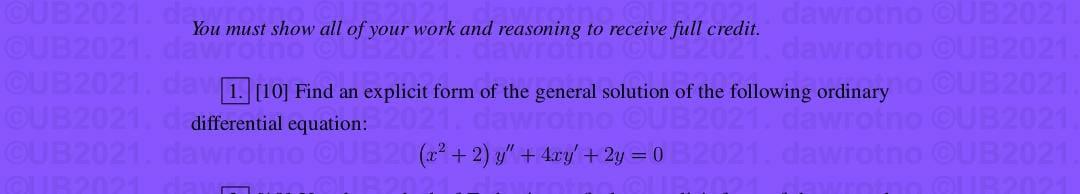 Solved QUB 2021 dawrotna CUB 2021. CUB2021. debou must show | Chegg.com