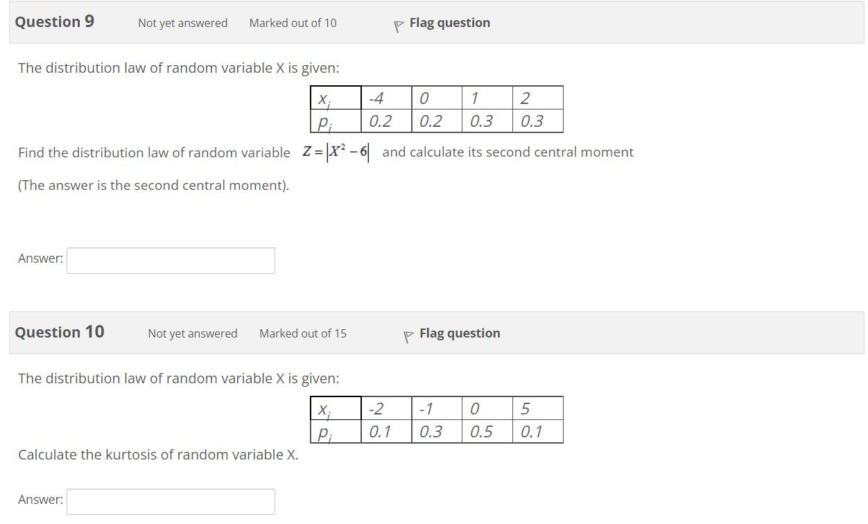 Solved The distribution law of random variable X is given: | Chegg.com