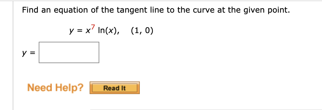 Solved Find an equation of the tangent line to the curve at | Chegg.com