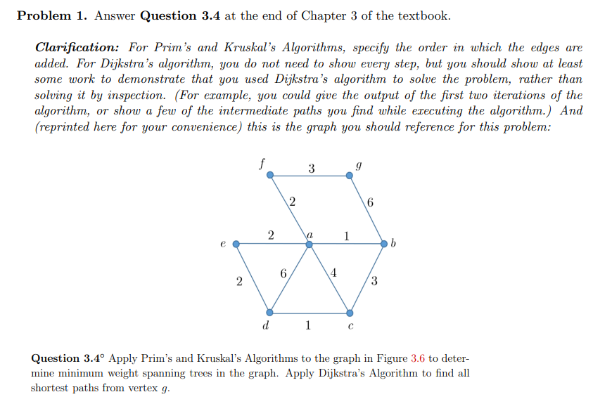 Solved Problem 1. Answer Question 3.4 at the end of Chapter | Chegg.com