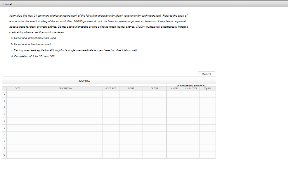 Solved Required: Joumalize the Mar. 31 summary entries to | Chegg.com