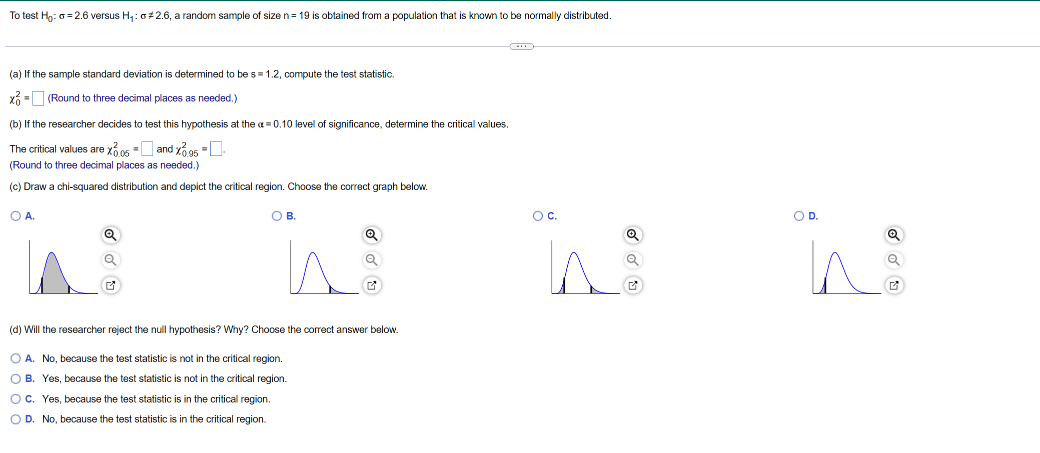 Solved χ02= (Round to three decimal places as needed.) (b) | Chegg.com