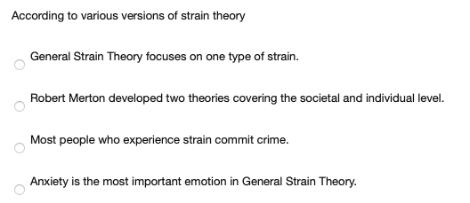 Solved According to various versions of strain theory | Chegg.com