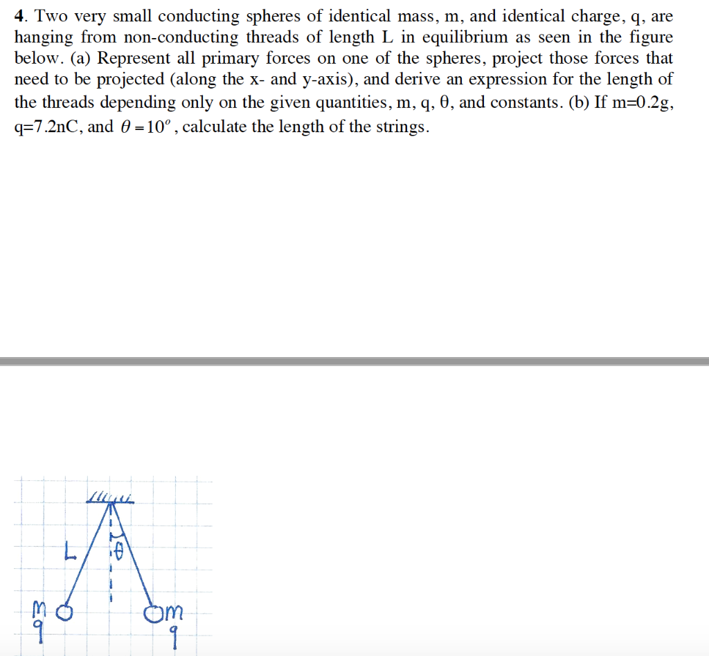 Solved 4. Two very small conducting spheres of identical | Chegg.com
