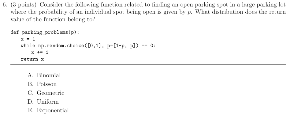 Solved 6. (3 points) Consider the following function related | Chegg.com