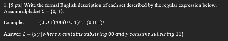 Solved a. 0∗ ∪ 1∗ b. (10)+(𝛴 ∪ 𝜀) Please help and explain | Chegg.com