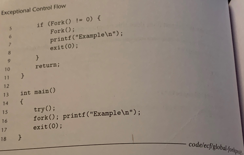 Solved How many "Example” lines does this program print? | Chegg.com