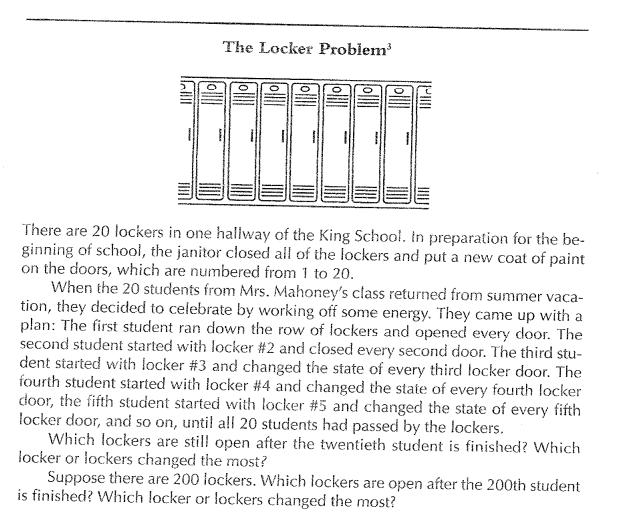 Solved There are 20 ﻿lockers in one hallway of the King | Chegg.com