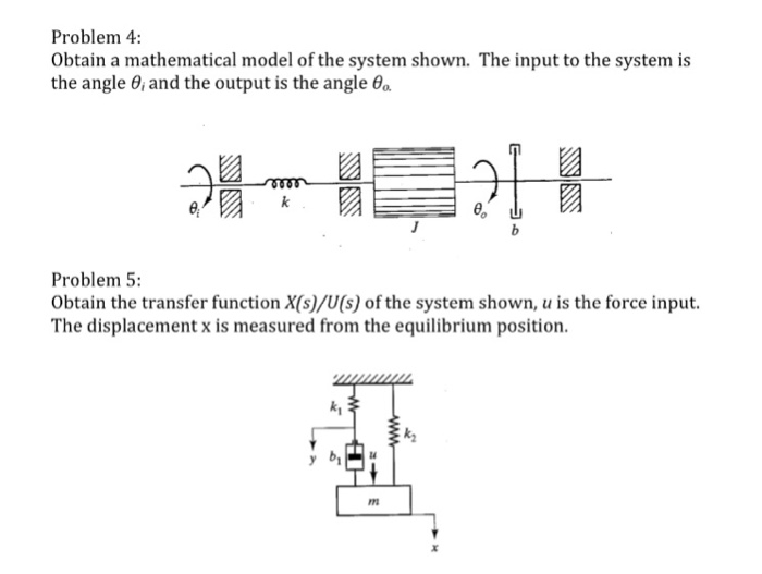 Solved Problem 4 Obtain A Mathematical Model Of The System
