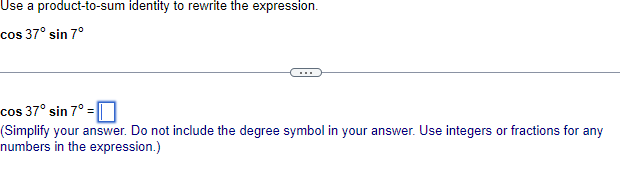 Solved Use a product-to-sum identity to rewrite the | Chegg.com