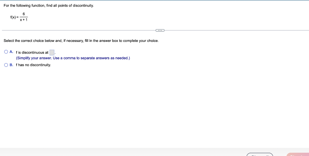 Solved For the following function, find all points of | Chegg.com