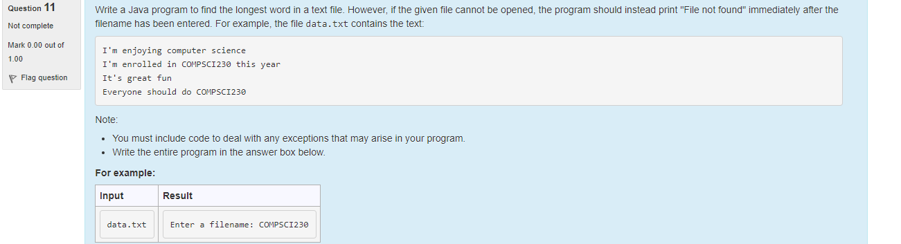 Solved Question 11 Write a Java program to find the longest | Chegg.com