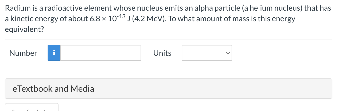 Solved Radium is a radioactive element whose nucleus emits | Chegg.com