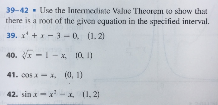 Solved Use the Intermediate Value Theorem to show that there | Chegg.com