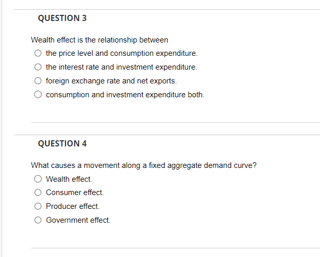 Solved Wealth effect is the relationship between the price | Chegg.com