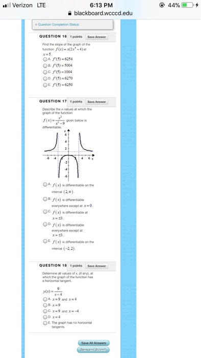 Solved QUESTION 5 1 points Save Answer Find the derivative | Chegg.com
