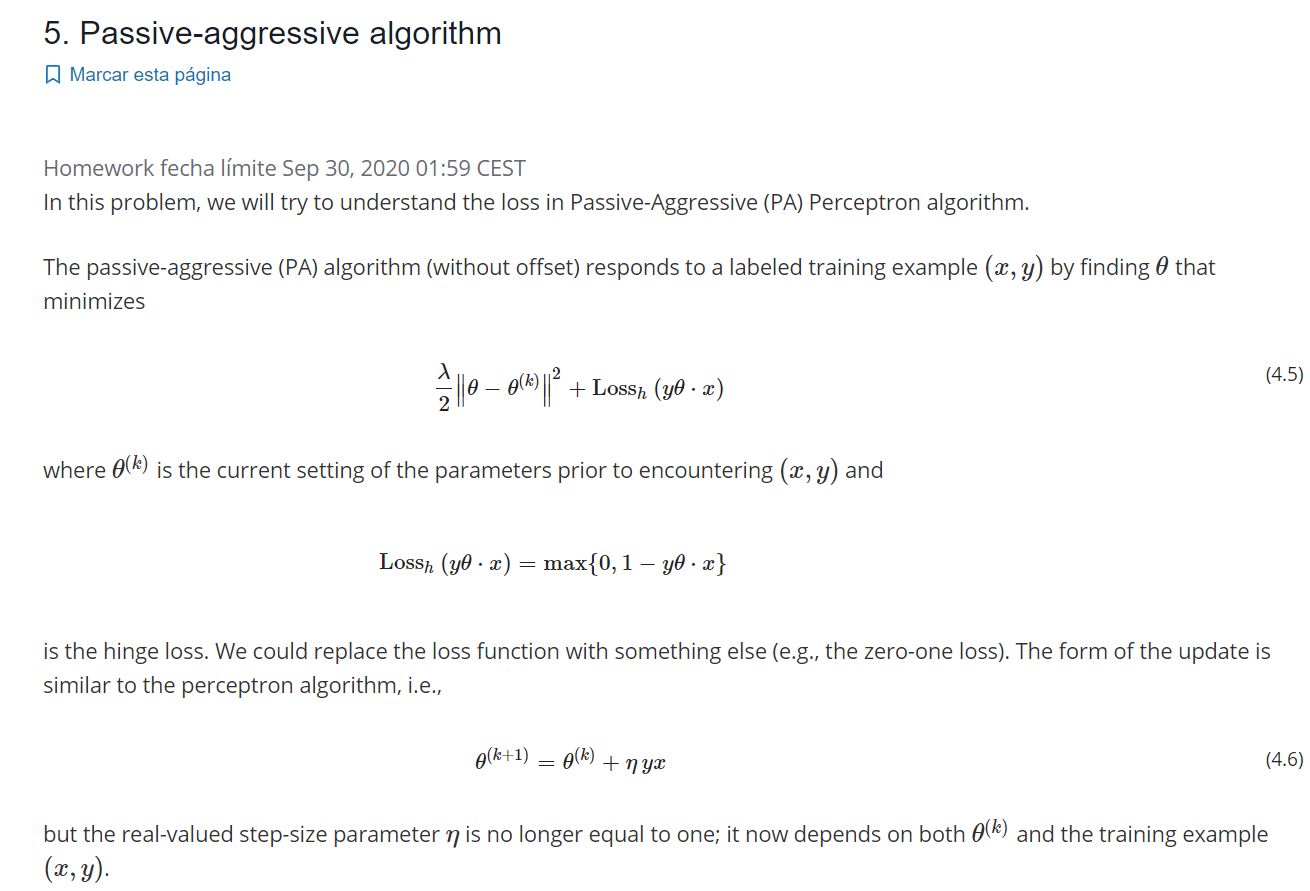 Solved 5. Passive-aggressive algorithm A Marcar esta página | Chegg.com