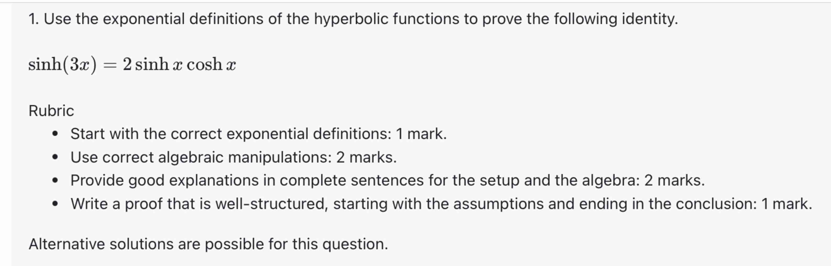 Solved 1. ﻿Use the exponential definitions of the hyperbolic | Chegg.com