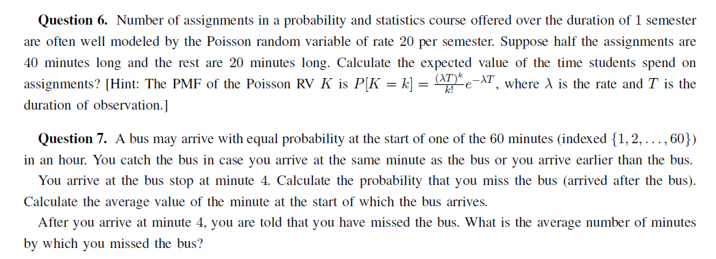 Solved Question 6. Number of assignments in a probability | Chegg.com