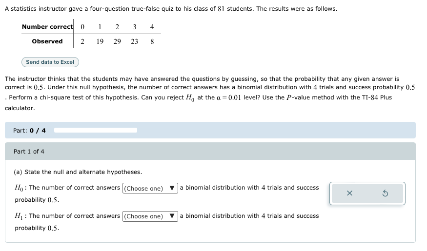 Solved (a) State the null and alternate hypotheses.(b) Find | Chegg.com