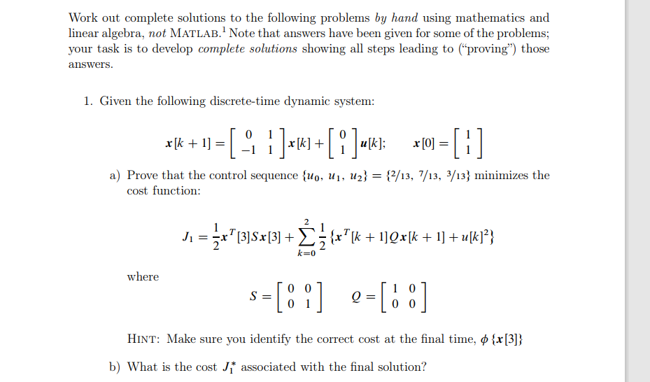 Solved Work out complete solutions to the following problems | Chegg.com