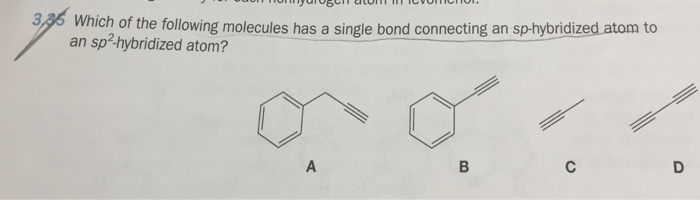 Solved Which of the following molecules has a single bond | Chegg.com